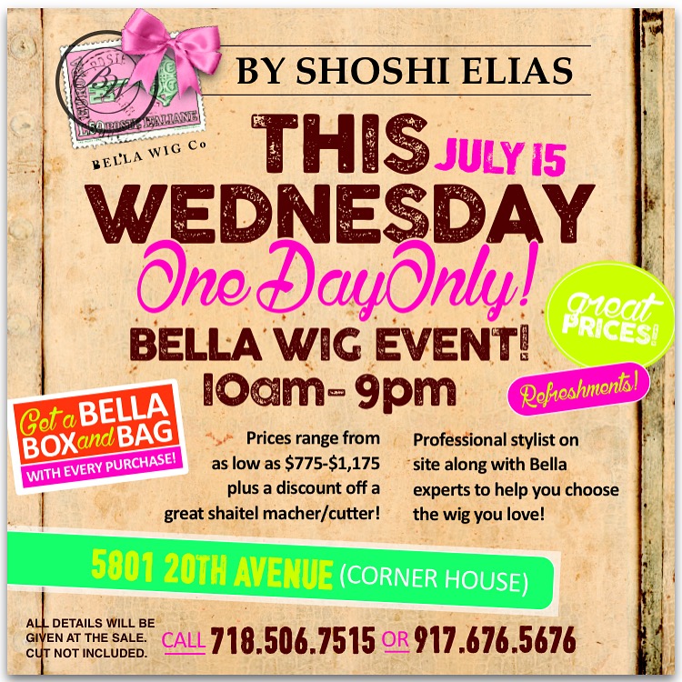 Don't Miss This One Day Only Sale at Bella Wig Co! Free Bella iBand ...