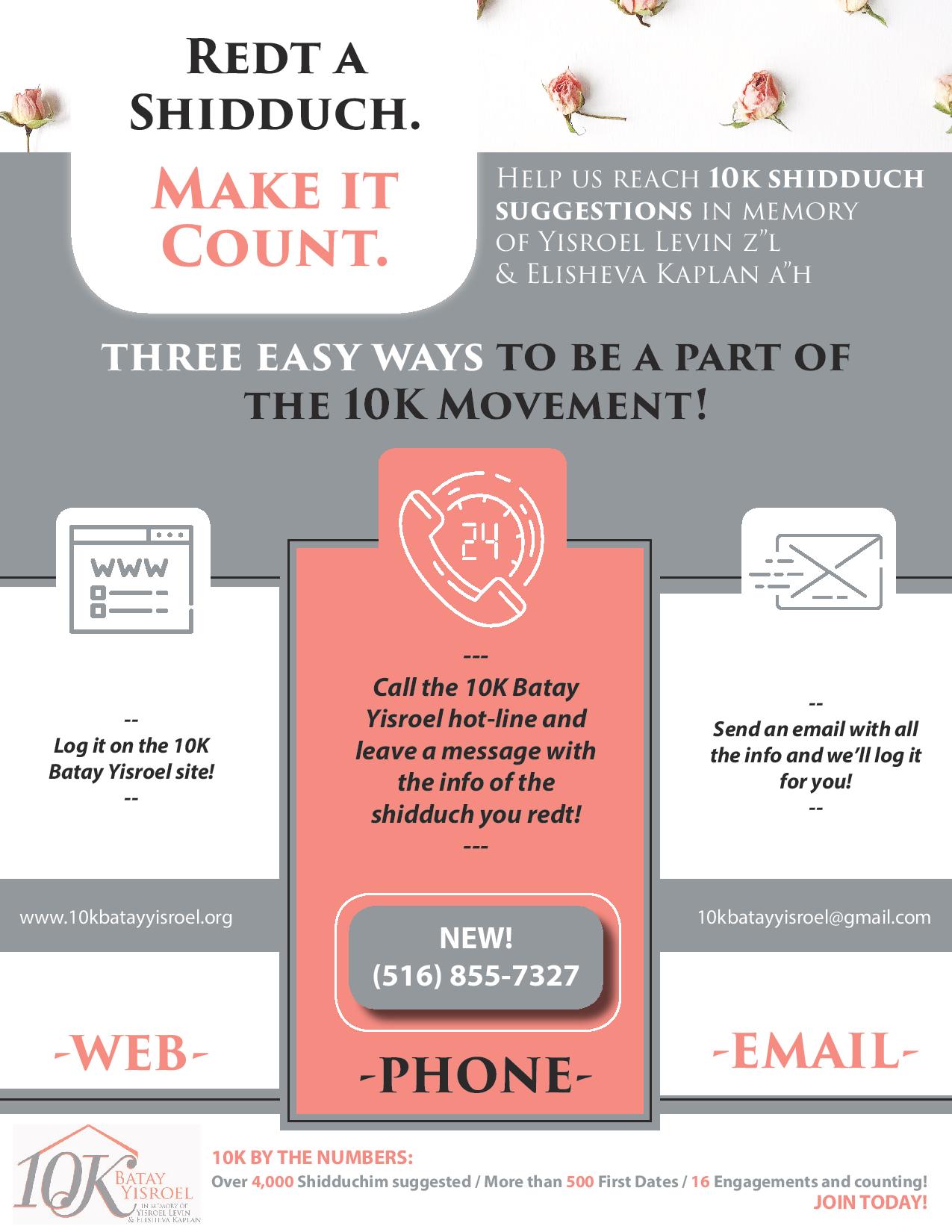 Redt A Shidduch! Make It Count! It's Easy! - Simcha Spot